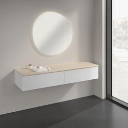 Villeroy & Boch Villeroy und Boch Antao Sideboard K42003GF 160x26,8x50cm, Waschbeckenplattenfarbe botticino, glossy white lacquer