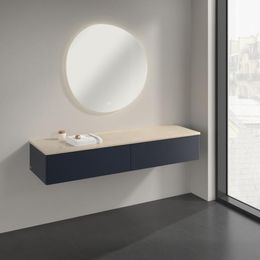 Villeroy & Boch Villeroy und Boch Antao Sideboard K42003HG 160x26,8x50cm, Waschbeckenplattenfarbe botticino, midnight blue matt lacquer