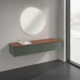 Villeroy & Boch Villeroy und Boch Antao Sideboard K42002HL 160x26,8x50cm, Waschbeckenplattenfarbe warm walnut, leaf green matt lacquer