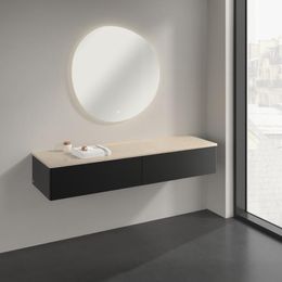 Villeroy & Boch Villeroy und Boch Antao Sideboard K42003PD 160x26,8x50cm, Waschbeckenplattenfarbe botticino, black matt lacquer