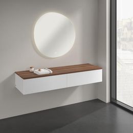 Villeroy & Boch Villeroy und Boch Antao Sideboard K42002MT 160x26,8x50cm, Waschbeckenplattenfarbe warm walnut, white matt lacquer