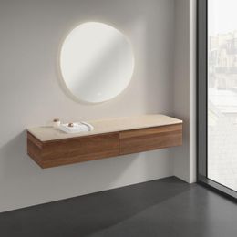Villeroy & Boch Villeroy und Boch Antao Sideboard K42003HM 160x26,8x50cm, Waschbeckenplattenfarbe botticino, warm walnut