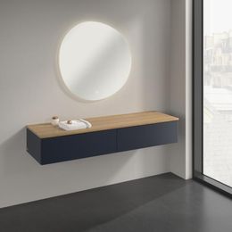 Villeroy & Boch Villeroy und Boch Antao Sideboard K42001HG 160x26,8x50cm, Waschbeckenplattenfarbe honey oak, midnight blue matt lacquer