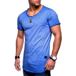 T-Shirt behype "DUST", Herren, Gr. L, blau (hellblau), 100% Baumwolle, unifarben, Shirts T-Shirt, mit Rundhals-Ausschnitt