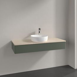 Villeroy & Boch Villeroy und Boch Antao Waschtisch-Unterschrank K10053HL 120x19x50cm, Hahnloch, Waschbeckenplattenfarbe botticino, leaf green matt lacquer