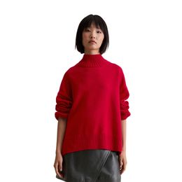Marc O'Polo Stehkragenpullover MARC O'POLO DENIM "aus softem Wolle-Mix", Damen, Gr. S, rot mulberry, Obermaterial: 45% Wolle (Schafwolle), 35% Polyamid, 20% Baumwolle, unifarben, Pullover Stehkragenpullover