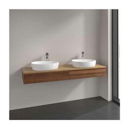 Villeroy & Boch Villeroy und Boch Antao Waschtisch-Unterschrank L17151HM mit Beleuchtung, 2 Ausz&uuml;ge, 1600 x 190 x 500 mm, Front mit Struktur, Warm Walnut / Honey Oak