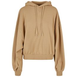 Rundhalspullover Urban Classics "Urban Classics Damen Ladies Organic Oversized Terry Hoody", Damen, Gr. M/L, unionbeige, 100% Baumwolle, unifarben, oversize, ohne Ausschnitt, Pullover Rundhalspullover