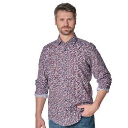 Langarmhemd Casamoda "Casamoda Freizeithemd Print", Herren, Gr. XL, Normalgr&ouml;&szlig;en, rot, 100% Baumwolle, bedruckt, l&auml;ssig geschnitten, Hemden