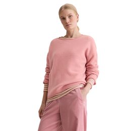 Marc O'Polo Strickpullover MARC O'POLO "aus flauschiger Lambswool", Damen, Gr. L, natural rose, Obermaterial: 100% Schurwolle, unifarben, U-Boot-Ausschnitt, Pullover Strickpullover