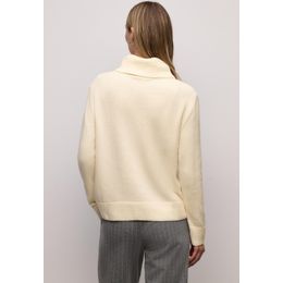 Rollkragenpullover Street One, Damen, Gr. 42, soft beige, Stoff, 37% Polyacryl, 29% Baumwolle, 29% Polyester, 5% Polyamid, unifarben, normal normal, hoch geschlossener Ausschnitt, Rippb&uuml;ndchen, Pullover Rollkragenpullover