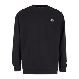 Rundhalspullover STARTER Black Label "Starter Black Label Starter USA Crew Neck", Damen, Gr. L, schwarz, 75% Baumwolle, 20% Polyester, 5% Viskose, mehrfarbig, normal, Rundhals, Pullover Rundhalspullover