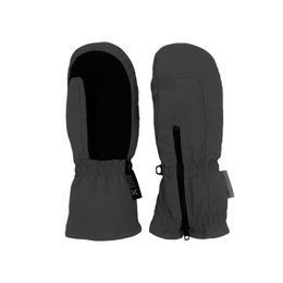 F&auml;ustlinge MaxiMo, M&auml;dchen, Gr. 3, grau (anthrazit), Stoff, Kunstfaser, unifarben, Handschuhe F&auml;ustlinge, mit Rei&szlig;verschlu&szlig;, atmungsaktiv, beschichtet, langer Schaft