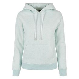 Kapuzenpullover Urban Classics "Urban Classics Damen Ladies Color Melange Hoody", Damen, Gr. M, aqua melange, 65% Baumwolle, 35% Polyester, unifarben, normal, ohne Ausschnitt, Pullover Kapuzenpullover