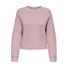 Only Damen Strickpullover "ONLIBI LS RIB LOOSE PULLOVER CC KNT"burnished lila detail:melange, Gr. M, meliert, Strick, Obermaterial: 50% Viskose, 27%