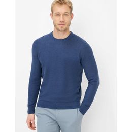 Rundhalspullover Brax "Style RICK", Herren, Gr. XXXL (58/60), dunkelblau, Strick, 44% Baumwolle, 36% Leinen, 20% Polyester, Rundhals, Pullover Rundhalspullover