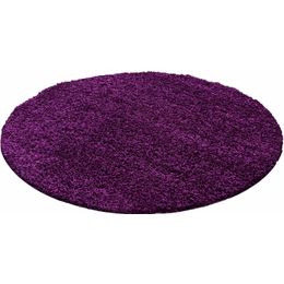 Hochflor-Teppich Ayyildiz Teppiche "Life Shaggy 1500" Gr. 42, lila, H:30mm &Oslash;:80cm, Kunstfaser, Teppiche, auch in rechteckig, Wohnzimmer, Langflor, gro&szlig;e Farbauswahl