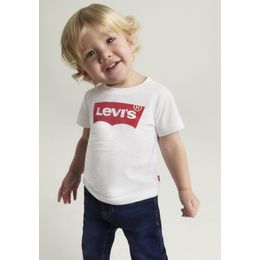 T-Shirt LEVI'S KIDS "BATWING TEE", Jungen, Gr. 12M/80, weiß, Single Jersey, Obermaterial: 100% Baumwolle, unifarben, Basic schmal hüftlang, Rundhals, gerader Abschluss, Shirts T-Shirt, Baby UNISEX