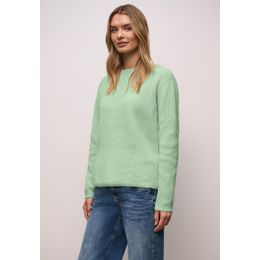 Strickpullover Street One, Damen, Gr. 34, pale mint gr&uuml;n, Web, 72% Polyester, 28% Baumwolle, unifarben, normal normal, U-Boot-Ausschnitt, angesetztes B&uuml;ndchen, Pullover Strickpullover