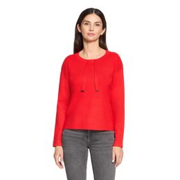 Strickpullover Betty Barclay "Damen mit Seitenschlitzen", Damen, Gr. 48, high risk rot, Strick, Obermaterial: 55% Viskose, 30% Polyester, 15% Polyamid, gerade normal, Rundhals, Pullover Strickpullover