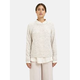 Rundhalspullover Milano Italy, Damen, Gr. L, cream, Material: 30% Polyacryl, 29% Polyamid, 22% Alpaka, 14% Poyester, 5% Wolle, unifarben, regular fit normal, Rundhals, Raglan&auml;rmel Rippb&uuml;ndchen, Pullover Rundhalspullover, aus Feinstrick