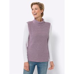 Pullunder Classic Basics "Pullunder", Damen, Gr. 46, lila (violett, meliert), 50% Baumwolle, 50% Polyacryl, meliert, Pullover Pullunder