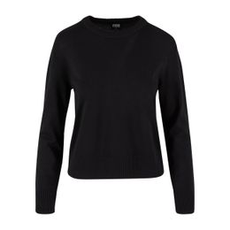 Rundhalspullover Urban Classics "Urban Classics Damen Ladies Knitted Roundneck Sweater", Damen, Gr. S, schwarz, 70% Viskose, 30% Polyamid, unifarben, normal, Rundhals, Pullover Rundhalspullover