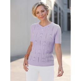 Kurzarmpullover Classic Basics "Pullover", Damen, Gr. 38, lila (flieder), 100% Polyacryl, unifarben, Pullover