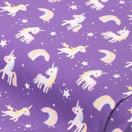 buttinette Baumwoll-Jersey &bdquo;Einhorn&ldquo; mit Elasthan, lila-color