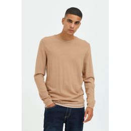 Strickpullover Blend "BHPullover", Herren, Gr. L, cornstalk, Feinstrick, 50% Viskose, 28% Polyester, 22% Nylon, meliert, Basic, regular fit normal, Rundhals, eingesetzt, Pullover Strickpullover, Stilvoller Strickpullover