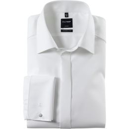 Businesshemd OLYMP "Luxor modern fit", Herren, Gr. 38, N-Gr, beige (hellbeige), Web, Obermaterial: 100% Baumwolle, Umschlagmanschette, Hemden