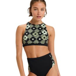 Triangel-Bikini-Top Roxy "Roxy Pro Wave Crop Top Pt", Damen, Gr. XXL, Cup B, grau (anthrazit Roxy pro), 62% recyceltem Nylon, 38% Elasthan, Bikini-Oberteile