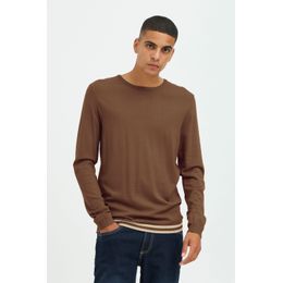 Strickpullover Blend "BHPullover", Herren, Gr. XL, toffee, Feinstrick, 50% Viskose, 28% Polyester, 22% Nylon, meliert, Basic, regular fit normal, Rundhals, eingesetzt, Pullover Strickpullover, Stilvoller Strickpullover