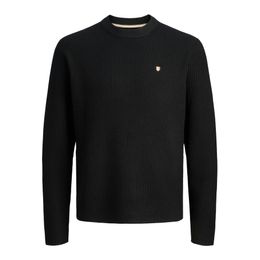 Jack & Jones Strickpullover JACK & JONES "JPRBLURICHARD KNIT CREW NECK", Damen, Gr. M, schwarz, Strick, Obermaterial: 73% Polyester, 27% Polyacryl, unifarben, regular fit, Rundhals, Pullover Strickpullover