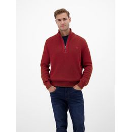 Troyer Lerros, Damen, Gr. XL, maple rot, Strick, Obermaterial: 100% Baumwolle, unifarben, regular fit h&uuml;ftbedeckend, Rundhals, Flachstrickb&uuml;ndchen, Pullover Troyer, mit sportiver Struktur