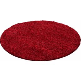 Hochflor-Teppich Ayyildiz Teppiche "Life Shaggy 1500" Gr. 42, rot, H:30mm Ø:80cm, Kunstfaser, Teppiche, auch in rechteckig, Wohnzimmer, Langflor, große Farbauswahl