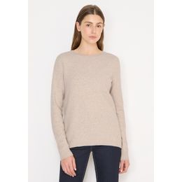 Strickpullover Cecil, Damen, Gr. L (42), desert beige melange, Web, 37% Baumwolle, 34% Polyacryl, 26% Polyester, 3% Elasthan, unifarben, comfort fit normal, U-Boot-Ausschnitt, Rippb&uuml;ndchen, Pullover Strickpullover, mit U-Boot-Ausschnitt