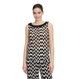 BETTY & CO T-Shirt BETTY & CO "Damen ohne Arm", Damen, Gr. S, schwarz (schwarz, braun), Obermaterial: 100% Polyester, gerade normal, U-Boot-Ausschnitt, Shirts T-Shirt, Materialmix
