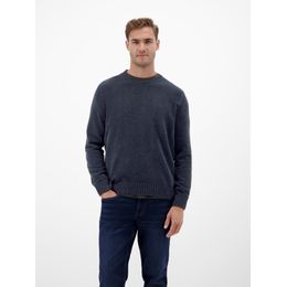 Rundhalspullover Lerros, Damen, Gr. XL, classic navy, Strick, Obermaterial: 82% Baumwolle, 18% Polyester, unifarben, normal hüftbedeckend, Rundhals, Flachstrickbündchen, Pullover Rundhalspullover, langarm und mit breiten Strickbündchen