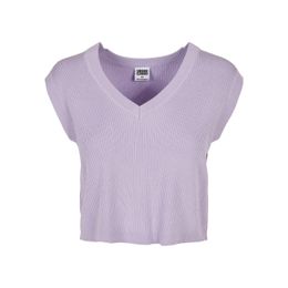Urban Classics Damen Rundhalspullover "Urban Classics Damen Ladies Short Knittd Slip On"lila, Gr. XL, unifarben, 35% Polyacryl, 35% Viskose, 30%