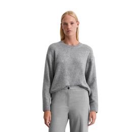 Marc O'Polo Strickpullover MARC O'POLO "aus softem Schurwolle-Mix", Damen, Gr. L, light grau melange, Obermaterial: 75% Schurwolle, 25% Polyamid, unifarben, Rundhals, Pullover Strickpullover
