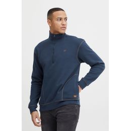 Troyer Blend "BHSweatshirt", Damen, Gr. S, blau (marineblaus), Sweatware, 60% Baumwolle, 40% Polyester, unifarben, regular fit normal, Rundhals, eingesetzt, Pullover Troyer, Stilvoller Sweat-Troyer mit Stehkragen