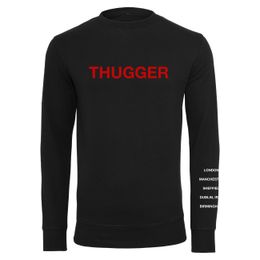 Rundhalspullover Merchcode "Merchcode Herren Thugger Childrose Crewneck", Damen, Gr. L, schwarz, 60% Baumwolle, 40% Polyester, unifarben, normal, Rundhals, Pullover Rundhalspullover