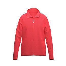 Sweatjacke TRIGEMA "TRIGEMA Jacke mit funkelnden Strass-Steinen", Mädchen, Gr. L, grenadine, melange, 55% Polyester, 45% Baumwolle, Sweatjacken Sweatjacke