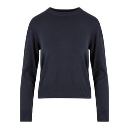 Rundhalspullover Urban Classics "Urban Classics Damen Ladies Knitted Roundneck Sweater", Damen, Gr. L, navy, 70% Viskose, 30% Polyamid, unifarben, normal, Rundhals, Pullover Rundhalspullover