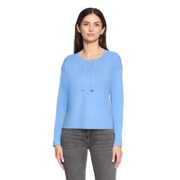 Strickpullover Betty Barclay "Damen mit Seitenschlitzen", Damen, Gr. 48, azurine, Strick, Obermaterial: 55% Viskose, 30% Polyester, 15% Polyamid, gerade normal, Rundhals, Pullover Strickpullover