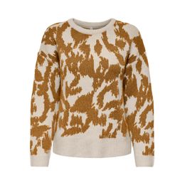 Only Damen Strickpullover "ONLGIGI LS GLITTER O-NECK KNT"birch detail:golden braun glitter, Gr. XS, Strick, Obermaterial: 65% Polyester, 18%