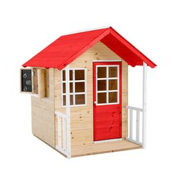 Spielhaus 'Lolla' naturfarben/rot 135 x 120 x 139 cm