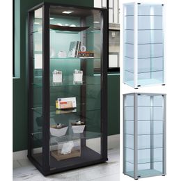 Vcm Glasvitrine stehend Vitrine Glas mit ESG-Sicherheitsglas Ma&szlig;e ca. H. 115 x B. 50 x T. 38 cm Standvitrine Glas Modern und platzsparend Glas Vitrinenschrank &ndash; Kavisa L