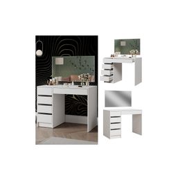 VICCO Schminktisch Thalia Wei&szlig; Hochglanz 100 cm mit 5 Schubladen
